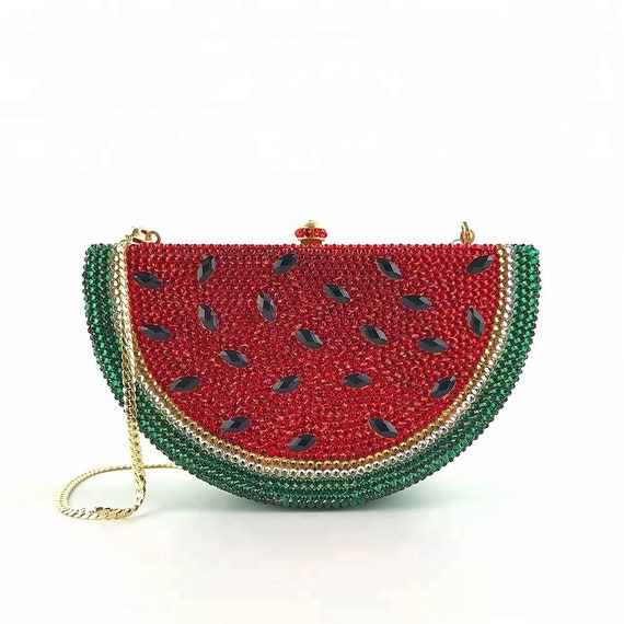 Retro and Kitsch Red Watermelon Crystal Clutch Slice of - Etsy