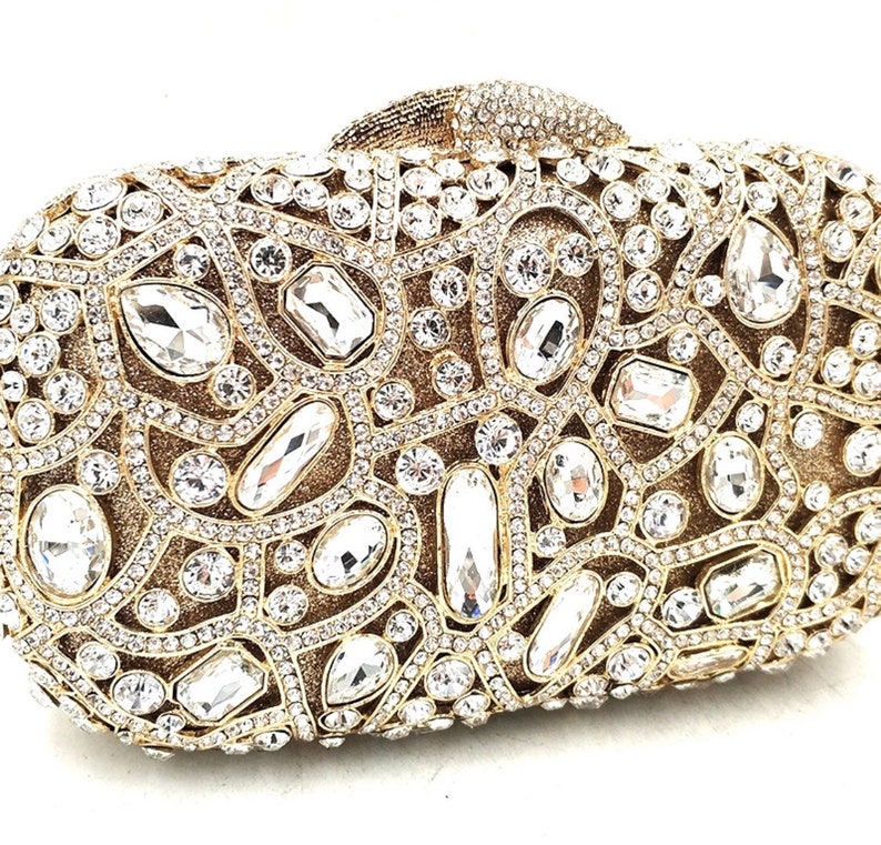 Bridal Wedding Clutch Chunky Silver Crystal Rhinestone - Etsy