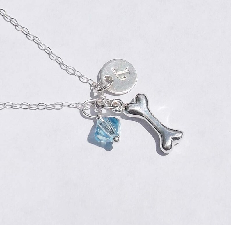 Sterling Silver Dog Bone Necklace - Personalized Dog Bone Pendant ...