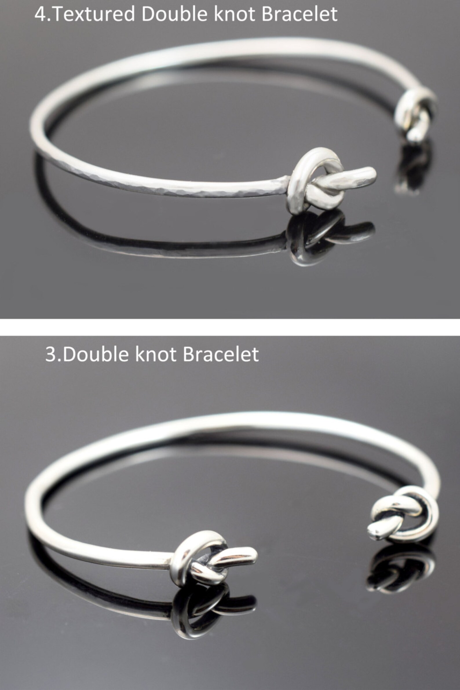 Knot Cuff Bracelet, Sterling Silver Cuff Bracelet, Double Knot Bracelet ...