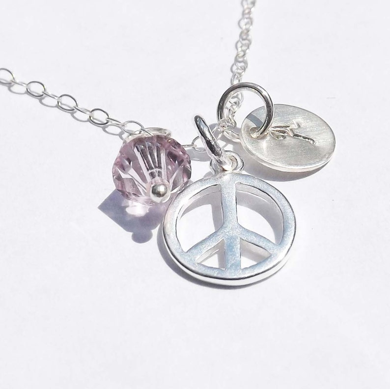 Personalized Peace Pendant Sterling Silver Peace Necklace - Etsy