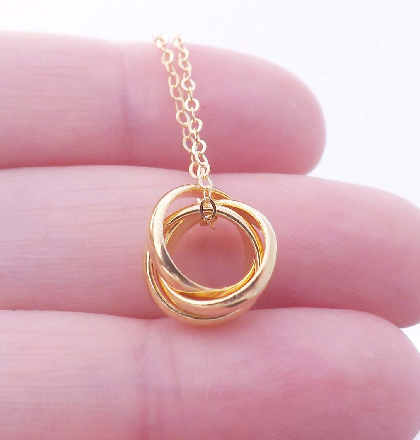 Ring Pendant Necklace Three Ring Infinity Sterling Silver - Etsy