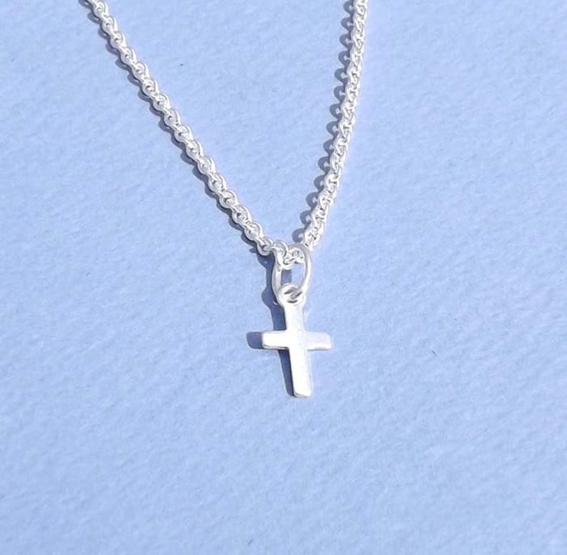 Tiny Cross Necklace, Small Cross Necklace, Silver Cross Necklace, Gold ...