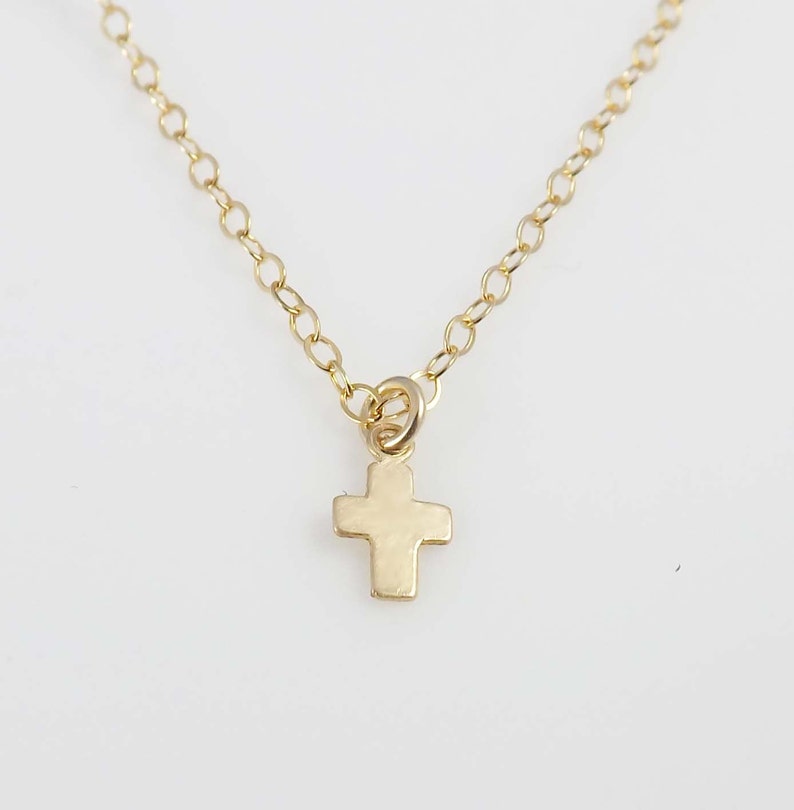 Tiny Cross Necklace, Small Cross Necklace, Silver Cross Necklace, Gold ...
