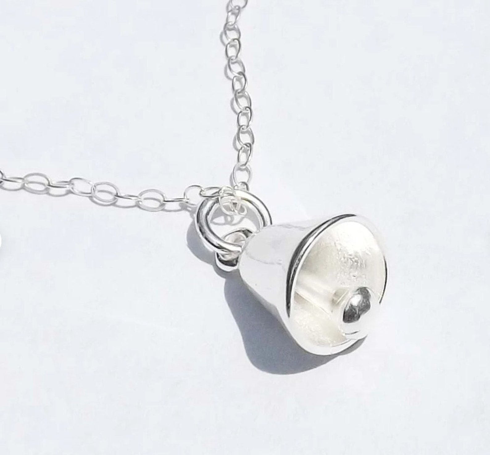 Silver Bell Necklace Bell Necklace Birthday Gift Wedding - Etsy