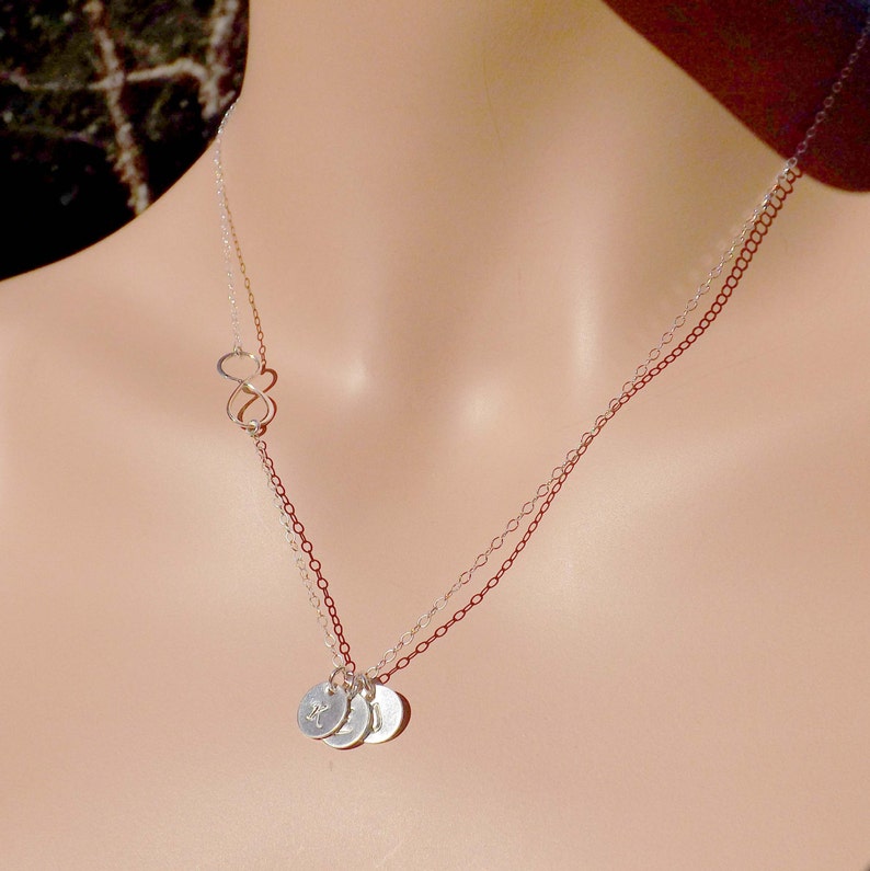 Infinity Necklace, Infinity Charm Necklace, Personalized Initial ...
