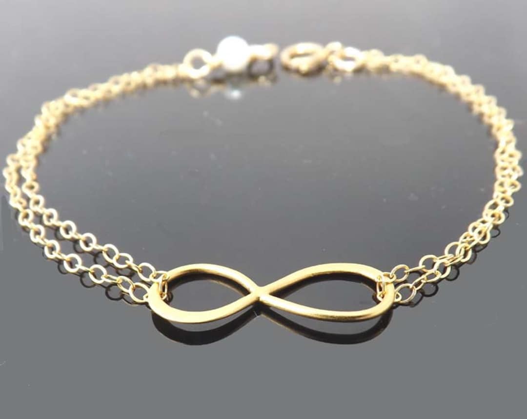 Gold Infinity Bracelet, Gold Bracelet, Infinity Bracelet, Gold Filled ...