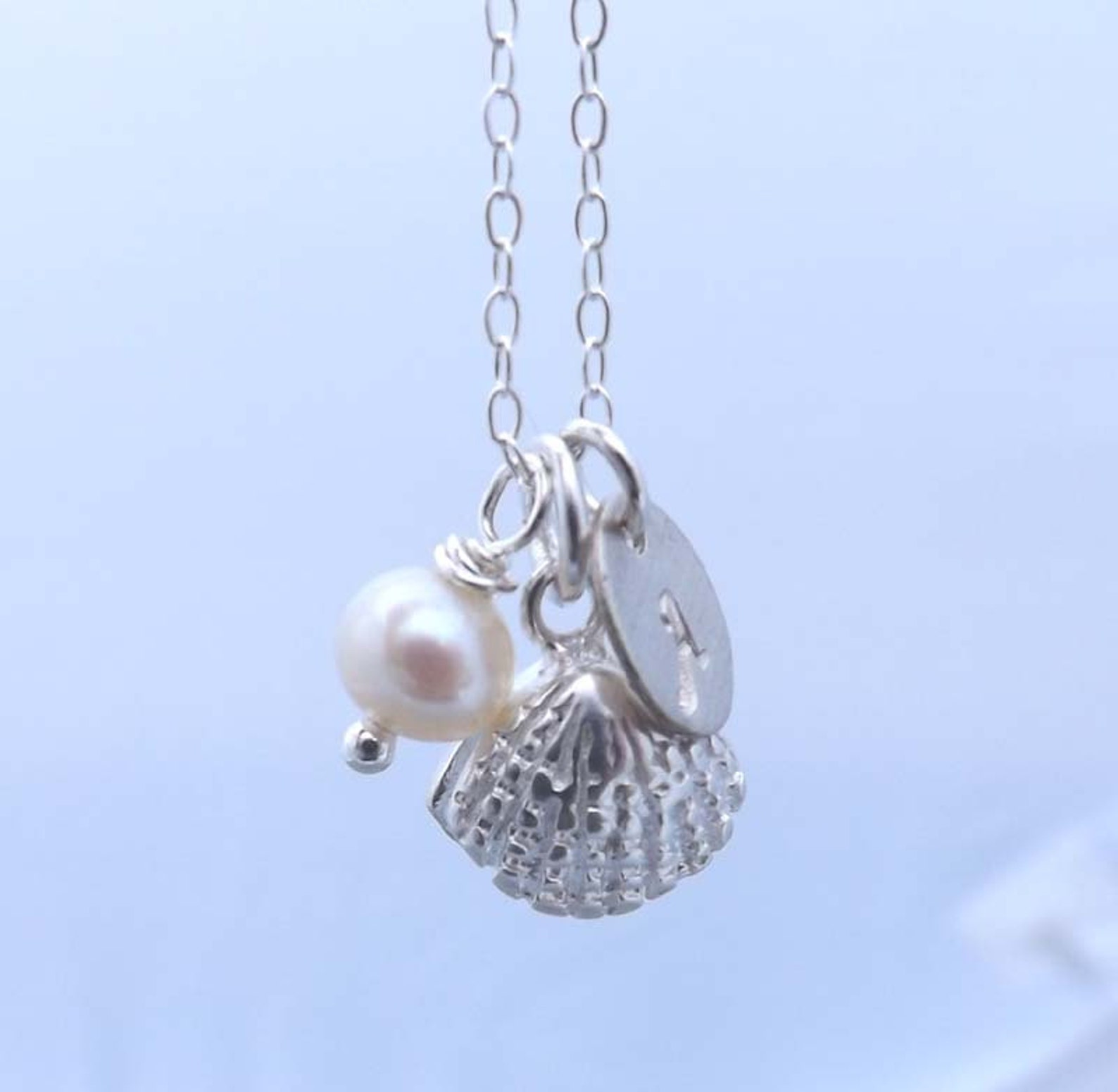 Seashell Necklace, Shell Necklace, Personalized Necklace, Sterling ...