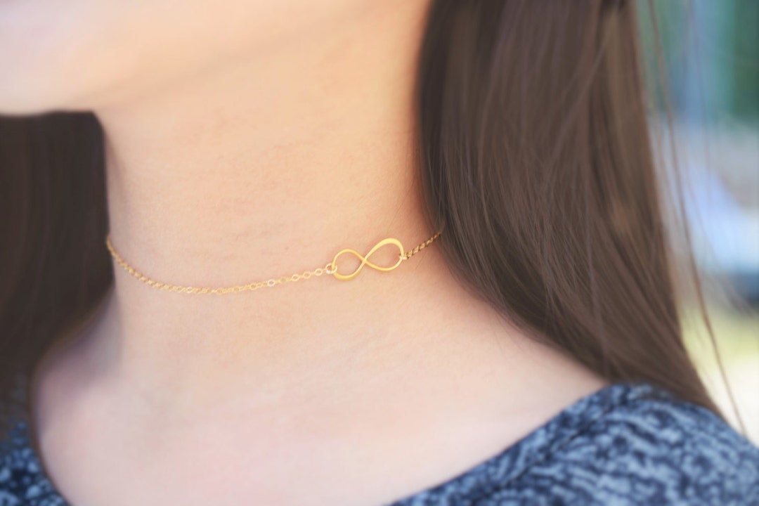 Dainty Choker Necklace, Chain Choker, Gold Infinity Necklace,dainty ...