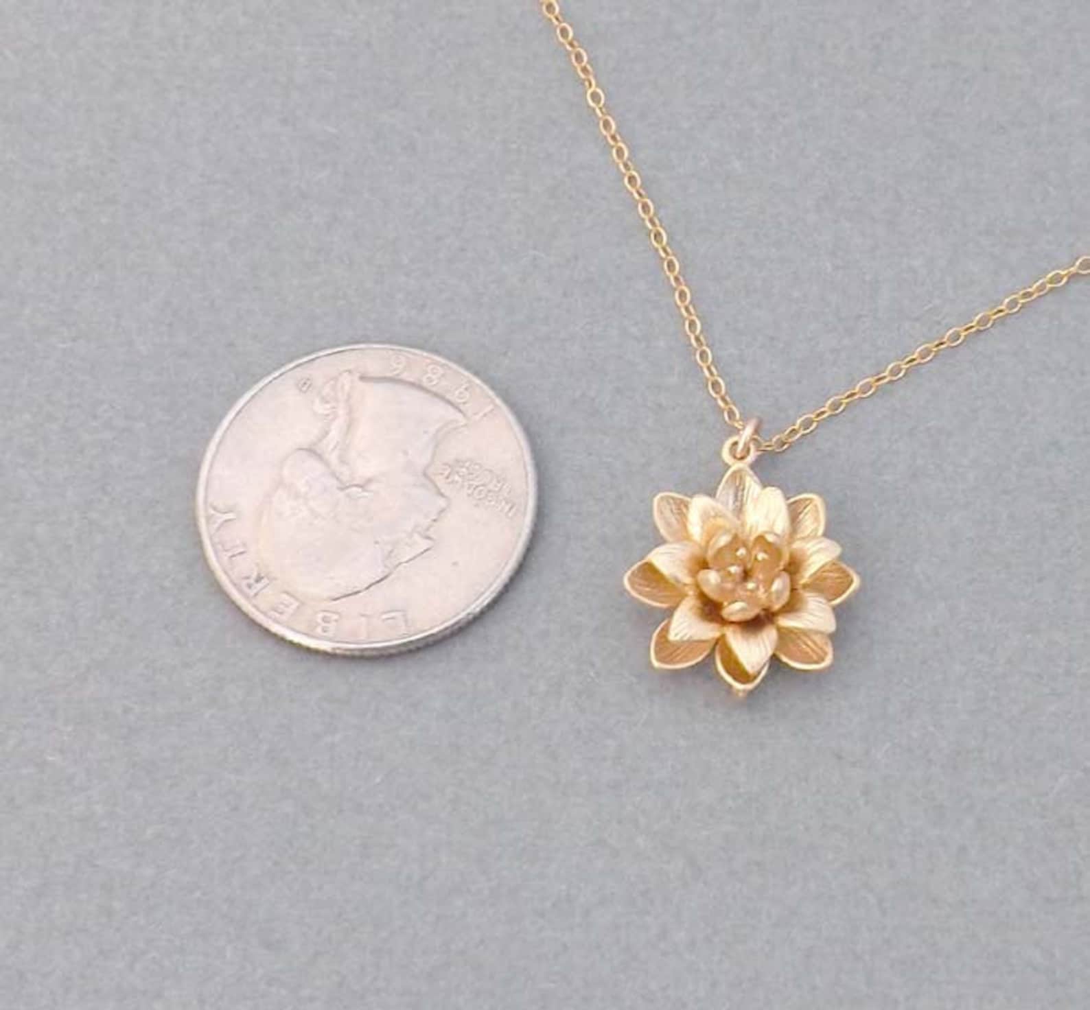 Gold Flower Necklace Rose Gold Flower Necklace Gold Filled - Etsy