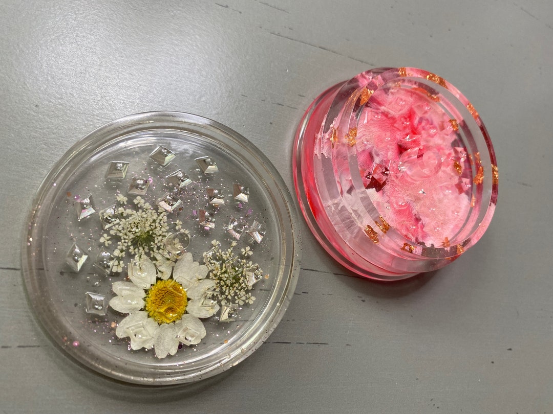 Pink Dandelion & Daisy Handmade Grinder | Copper Flake Resin - Etsy