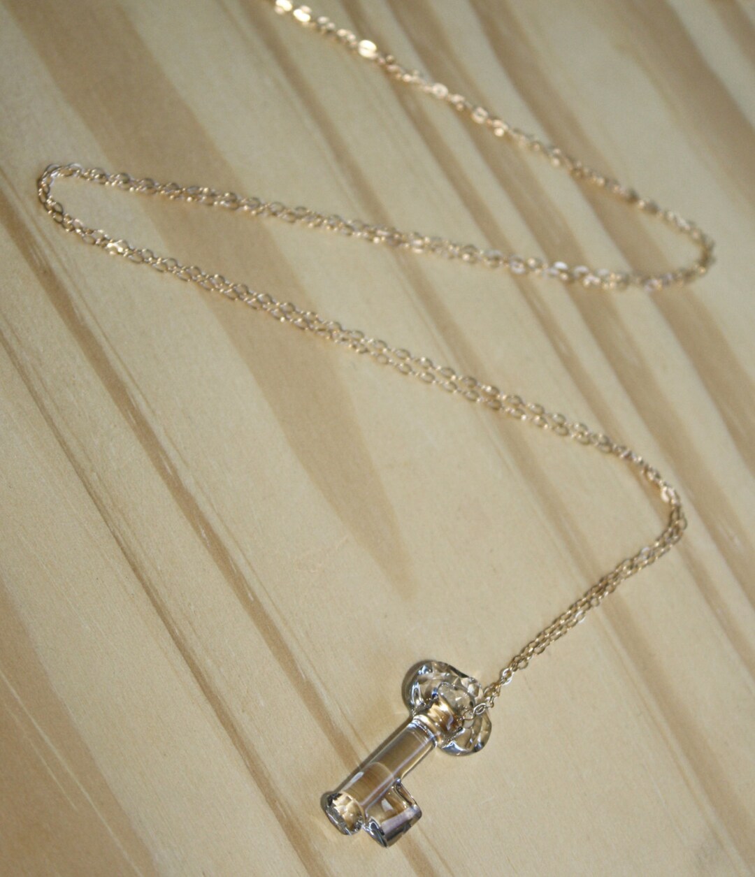 Swarovski Crystal Key Necklace - 14 Karat Gold Cable Chain - Etsy