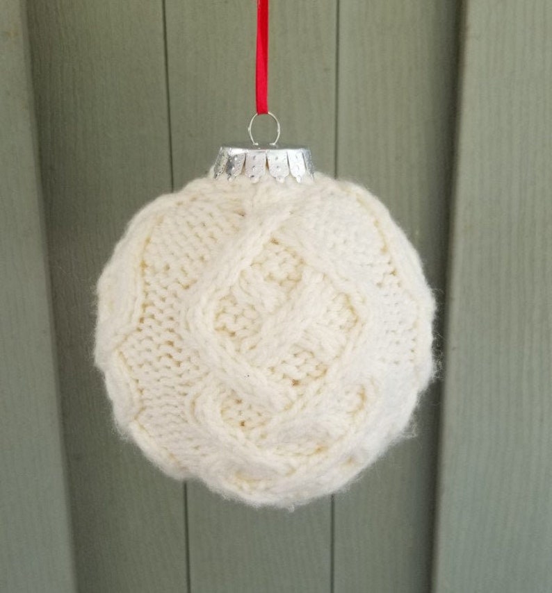Hand Knit Cable Christmas Ornament - Etsy