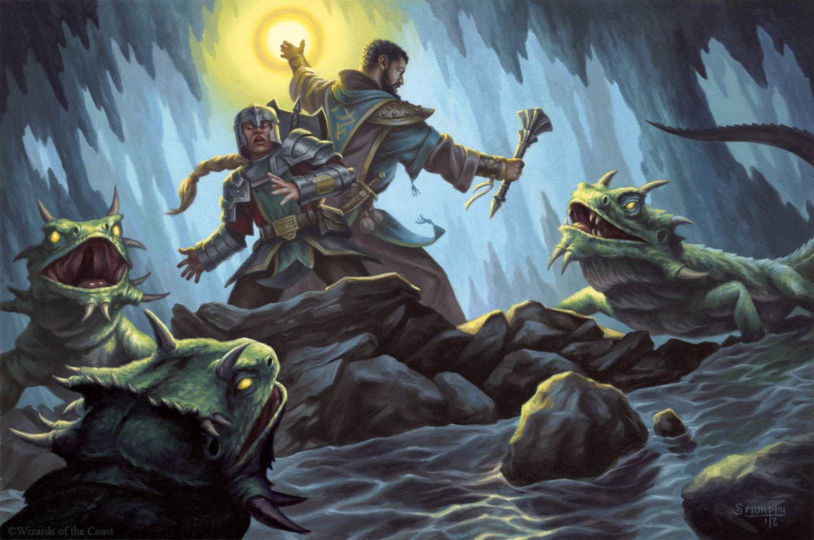 Cavern of the Lizards Print of Dungeons & Dragons Illustration - Etsy