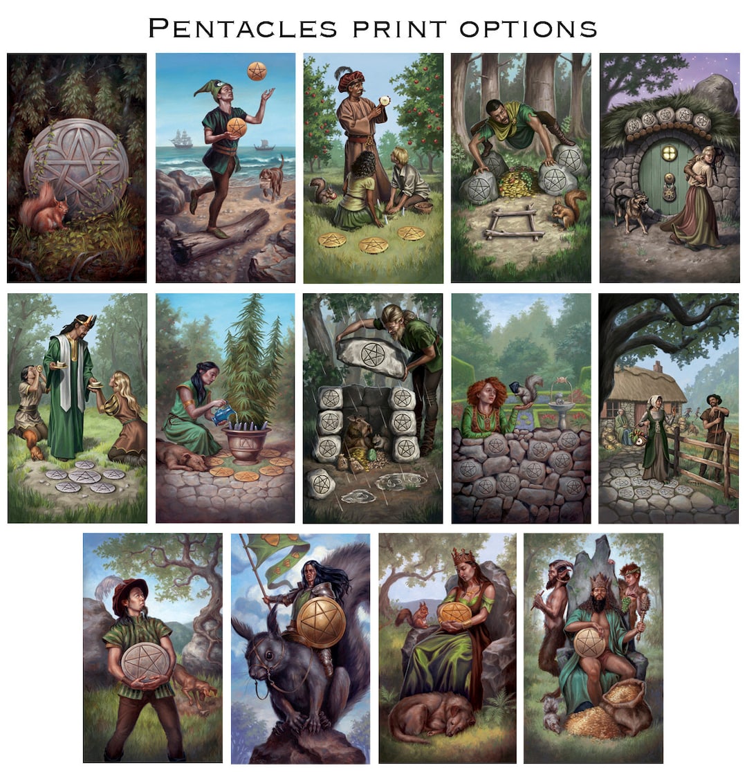 Prints Modern Spellcaster's Tarot Suit of Pentacles - Etsy