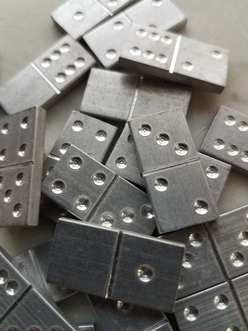 Quirky Miniature Aluminum Dominoes Full Double Six Set | Etsy