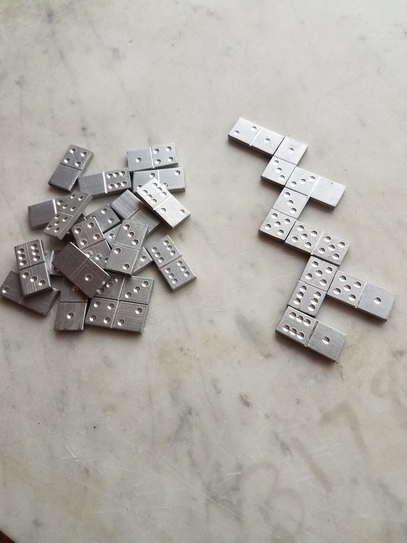 Quirky Miniature Aluminum Dominoes Full Double Six Set | Etsy