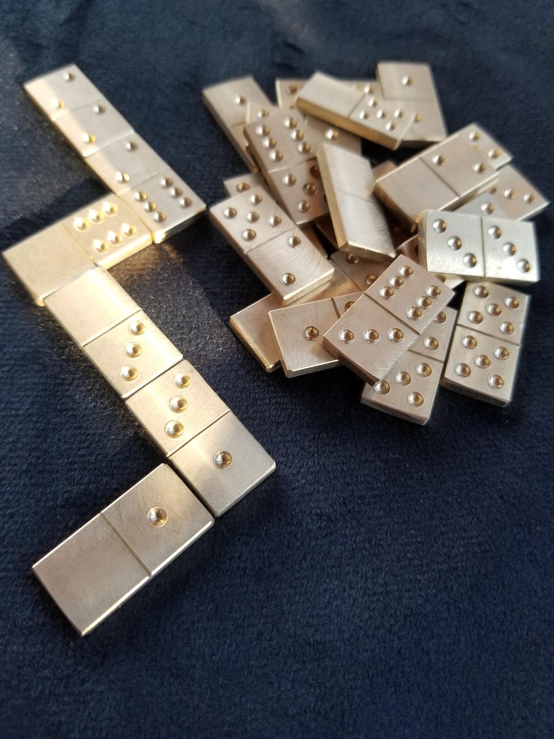 Quirky Miniature Bronze Dominoes, Full Double Six Set! - Etsy
