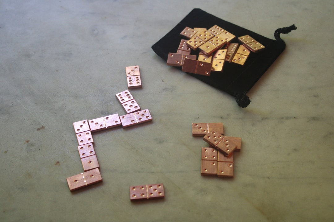 Quirky Miniature Copper Dominoes, Full Double Nine Set! - Etsy