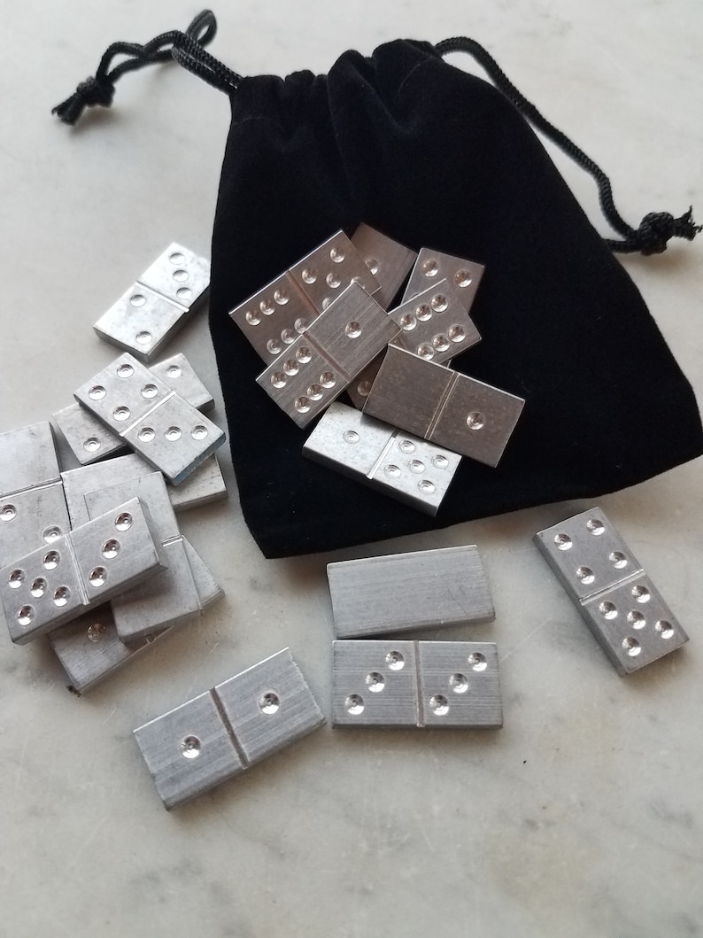 Quirky Miniature Aluminum Dominoes, Full Double Six Set! - Etsy