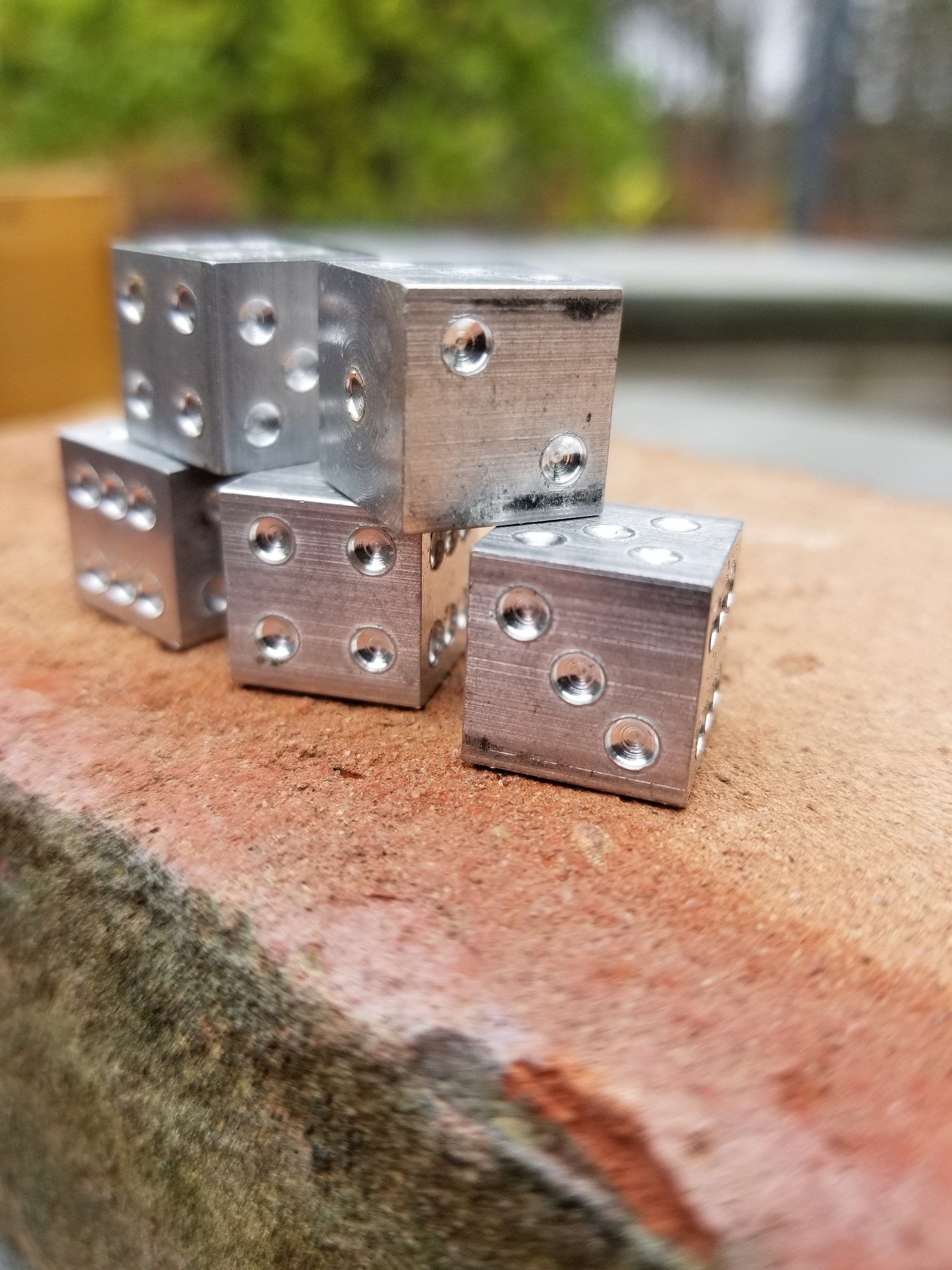 Set of 5 Solid Aluminum Dice | Etsy