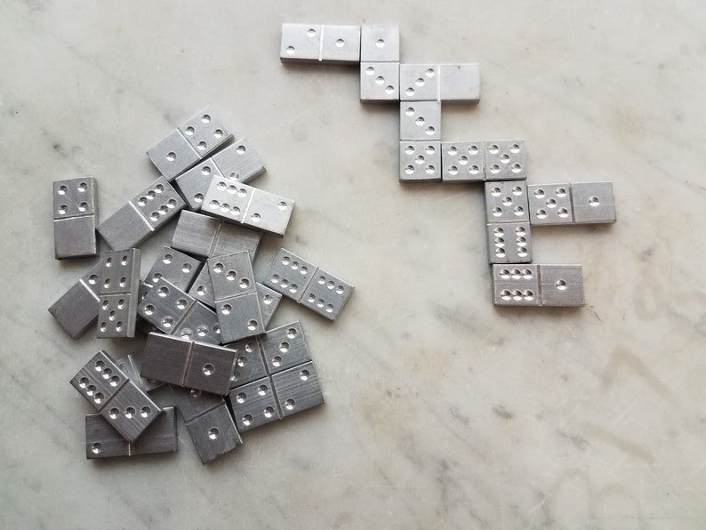 Quirky Miniature Aluminum Dominoes, Full Double Six Set! - Etsy