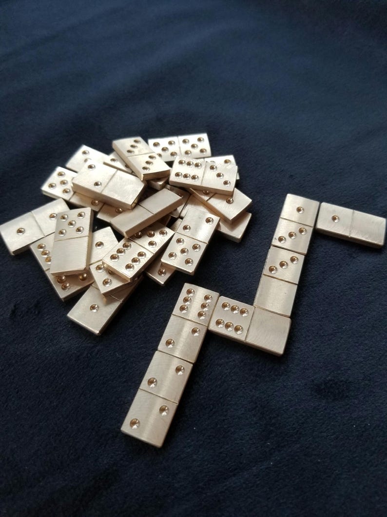 Quirky Miniature Bronze Dominoes, Full Double Six Set! - Etsy