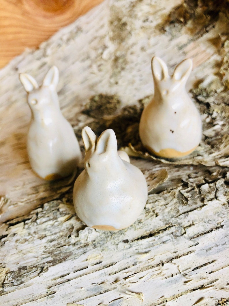 Miniature Ceramic Easter Bunny Rabbit Salt Fired Pottery - Etsy