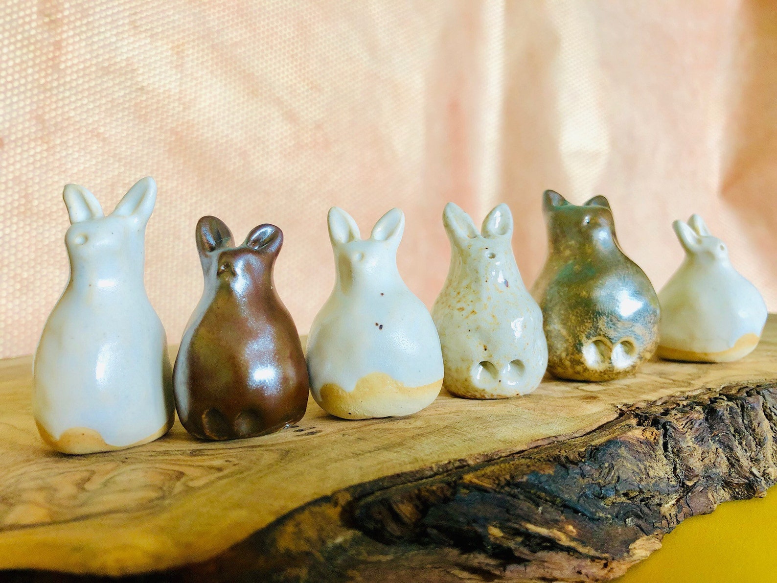 Miniature Ceramic Easter Bunny Rabbit Salt Fired Pottery - Etsy