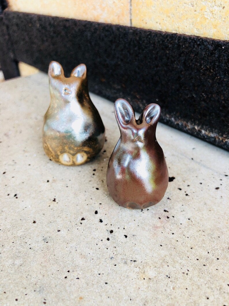 Miniature Ceramic Easter Bunny Rabbit Salt Fired Pottery - Etsy