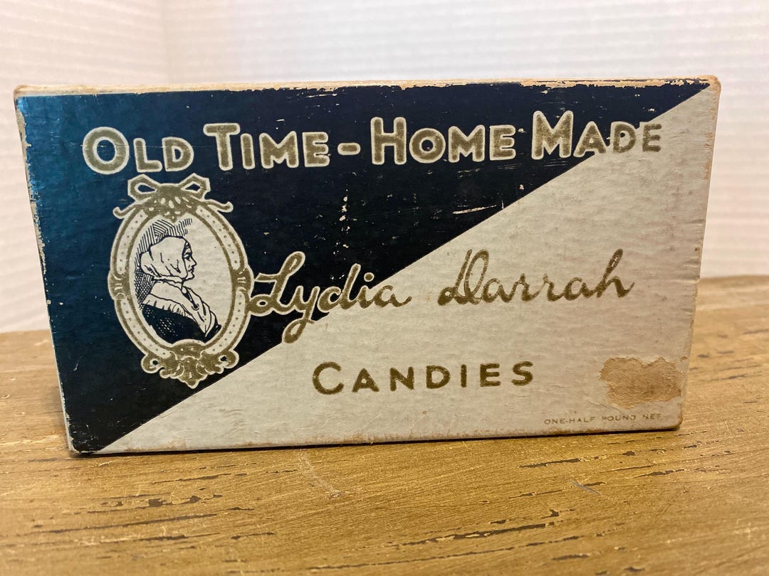 Vintage Candy Box Old-time Homemade Lydia Darrah Candies Half Pound Box ...