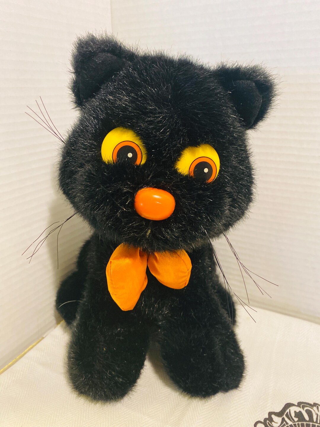 Applause Plush 1988 Stuffed Black Cat ,vintage Halloween Decor Spooky ...