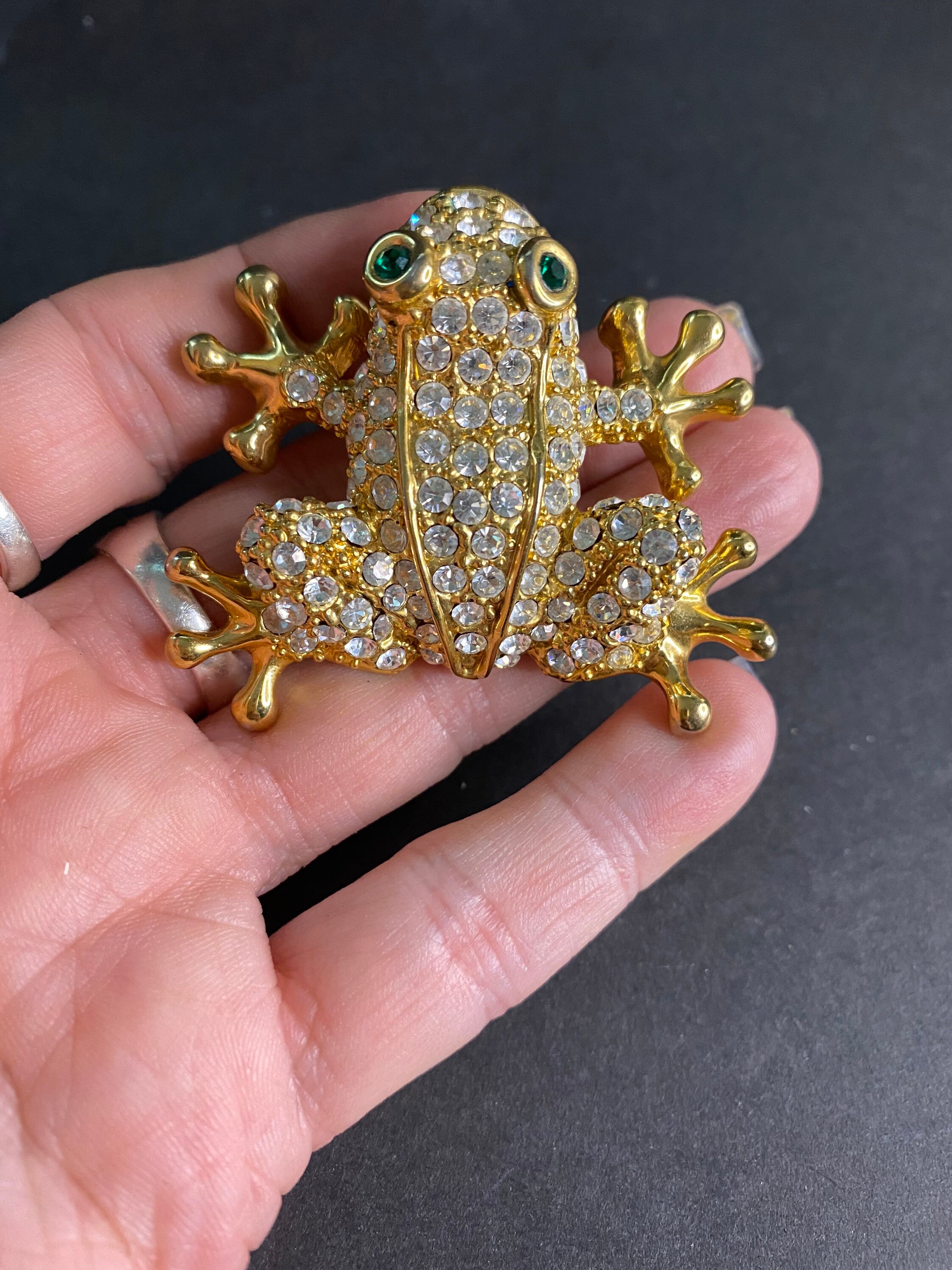 Vintage Frog Rhinestone Brooch, Vintage Jewelry - Etsy