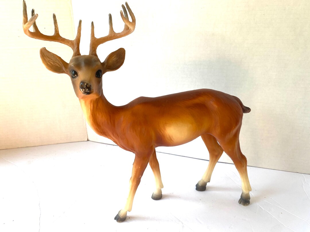 Vintage Deer Buck Hong Kong Large 12 X 12 Hard Plastic - Etsy