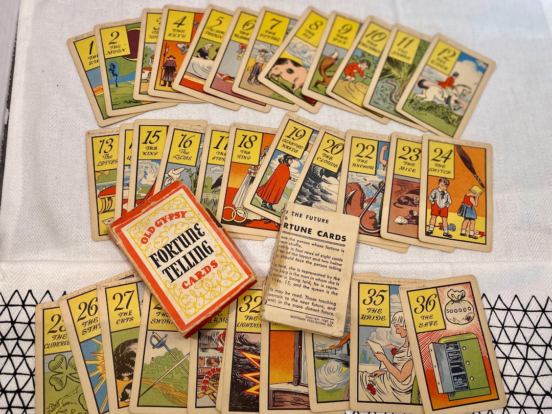 Vintage 1940 Halloween Fortune Telling Cards, Whitman Gypsy Deck - Etsy