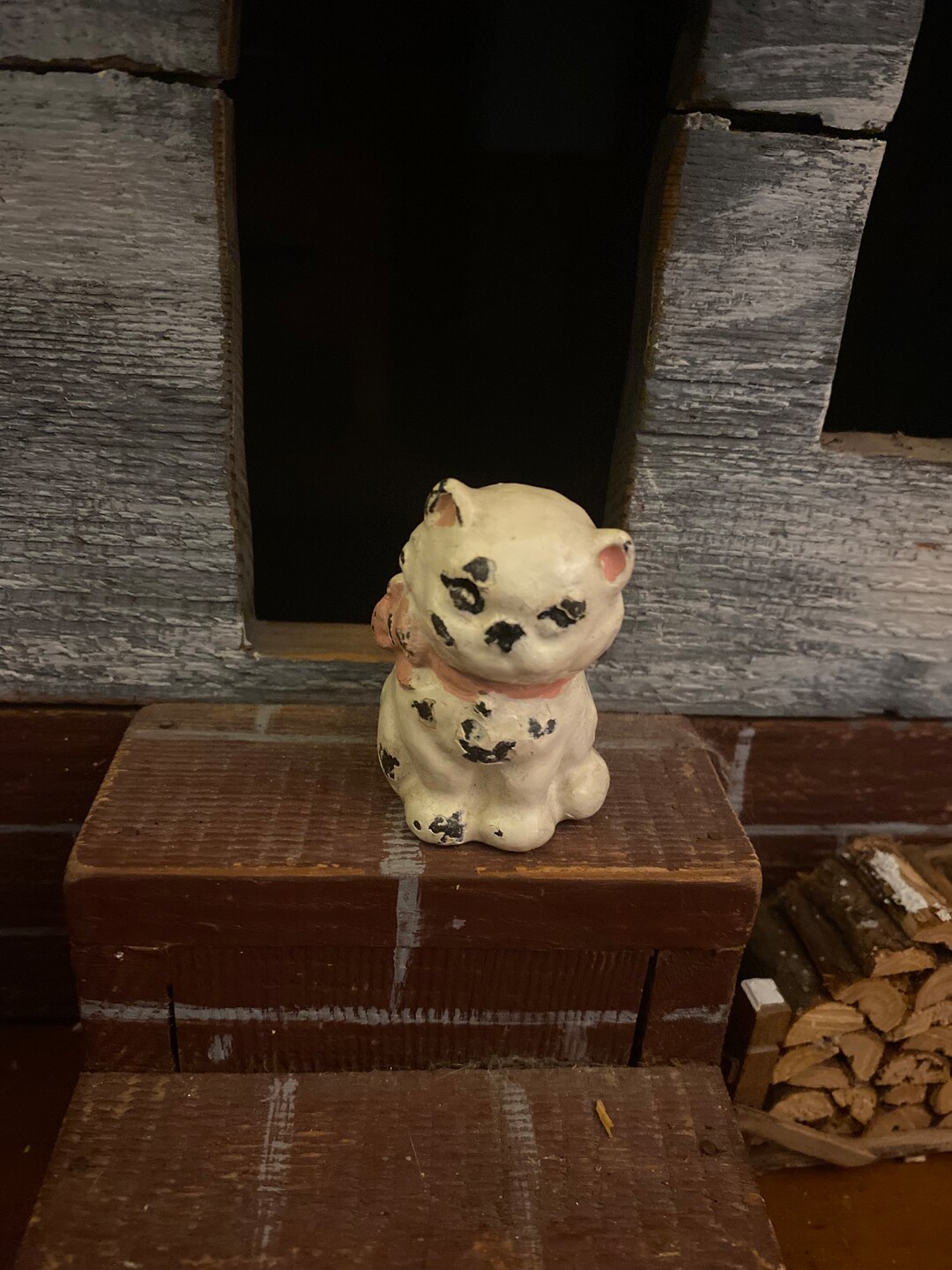 Hobley Cast Iron Cat With Pink Ribbon , Anthropomorphic Cat , Kitch ...