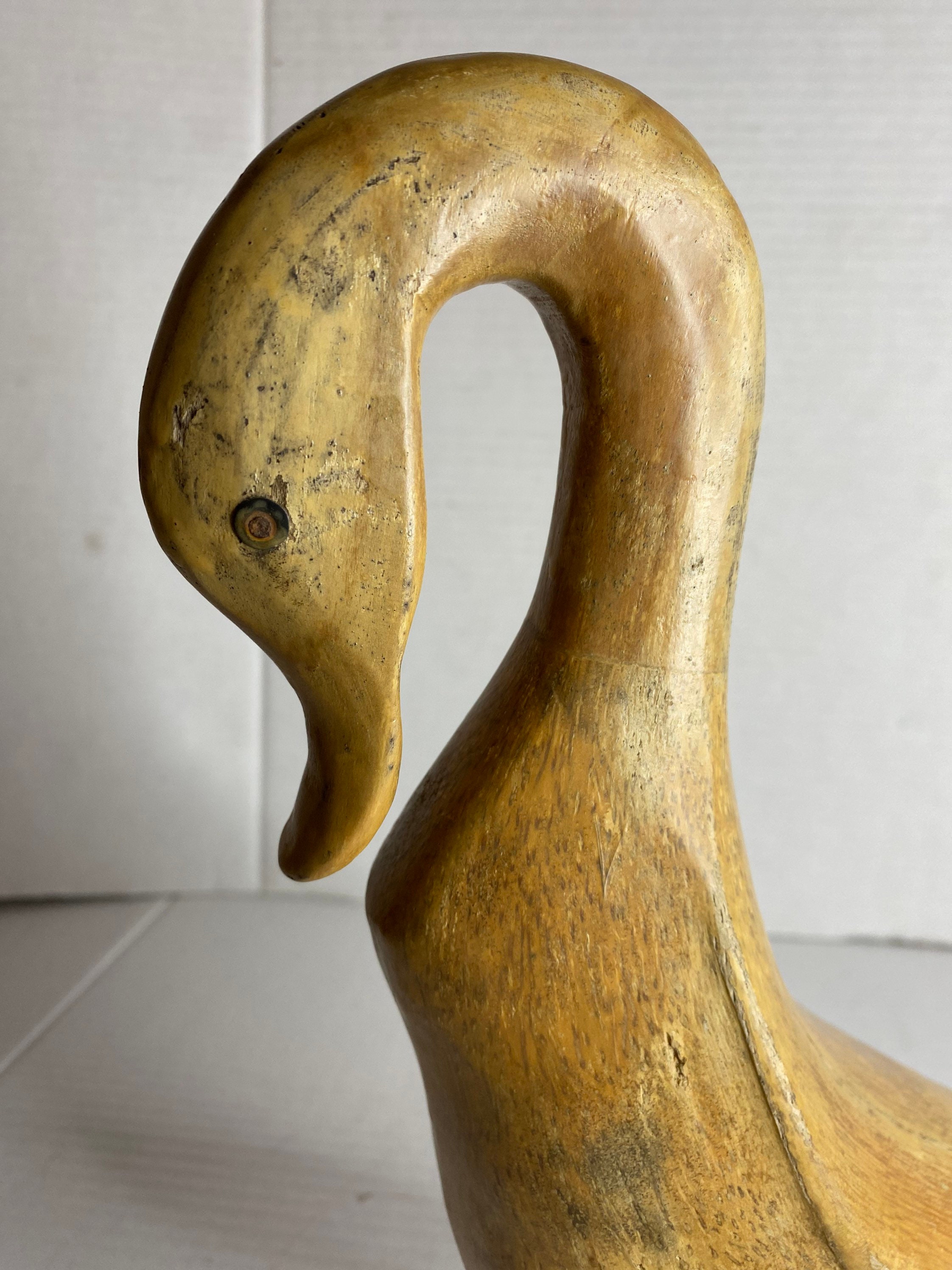 Vintage Carved Wood Duck 11 Inch Wood Carved Duck Natural Etsy