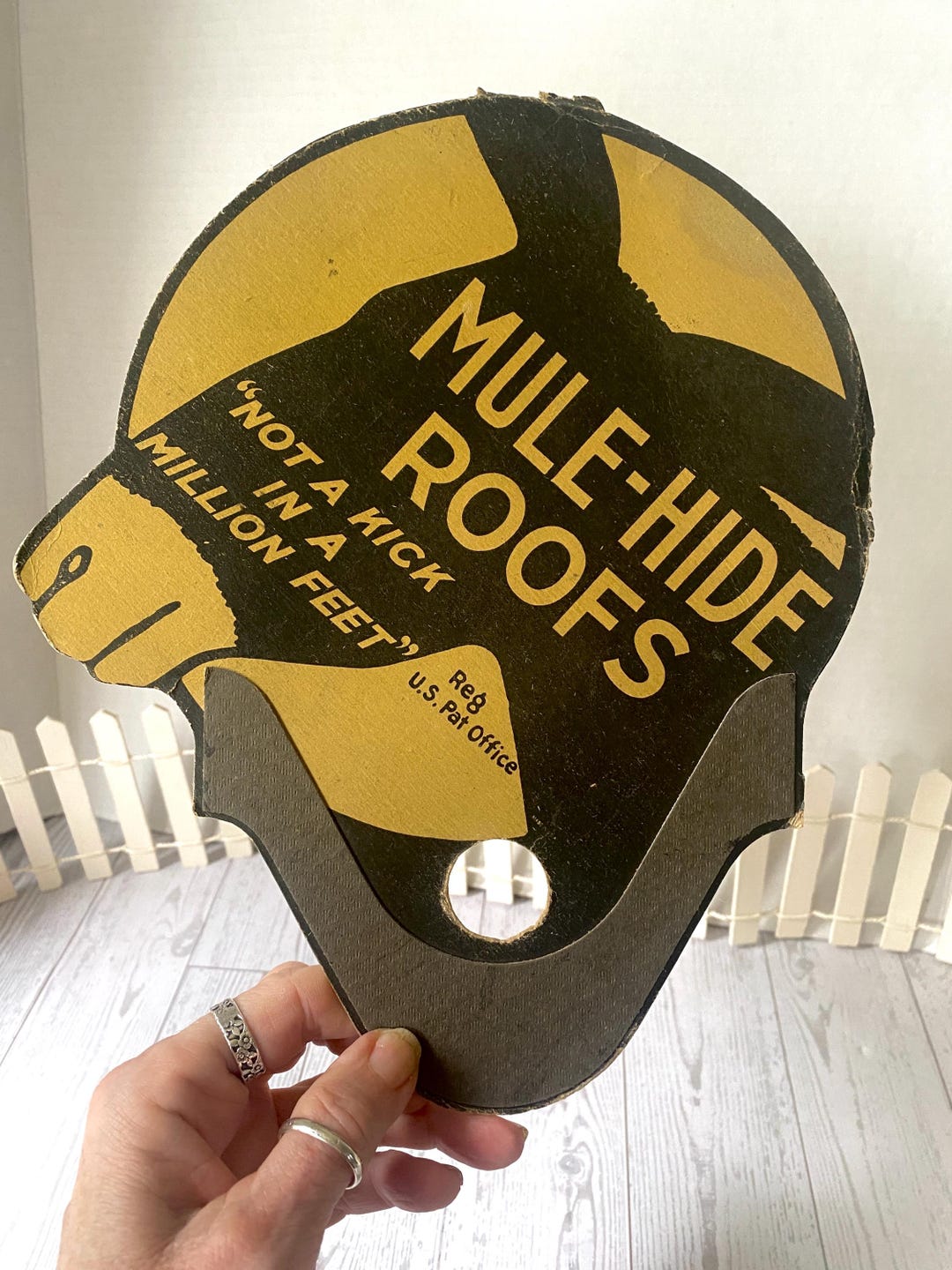 Mule Hide Roofs Vintage Advertising Fan Sign Table Rock Lumber Coal Co ...