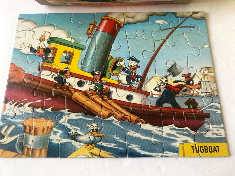 Vintage Disney Mickey's Tugboat Puzzle, Jaymar Mini Puzzle - Etsy