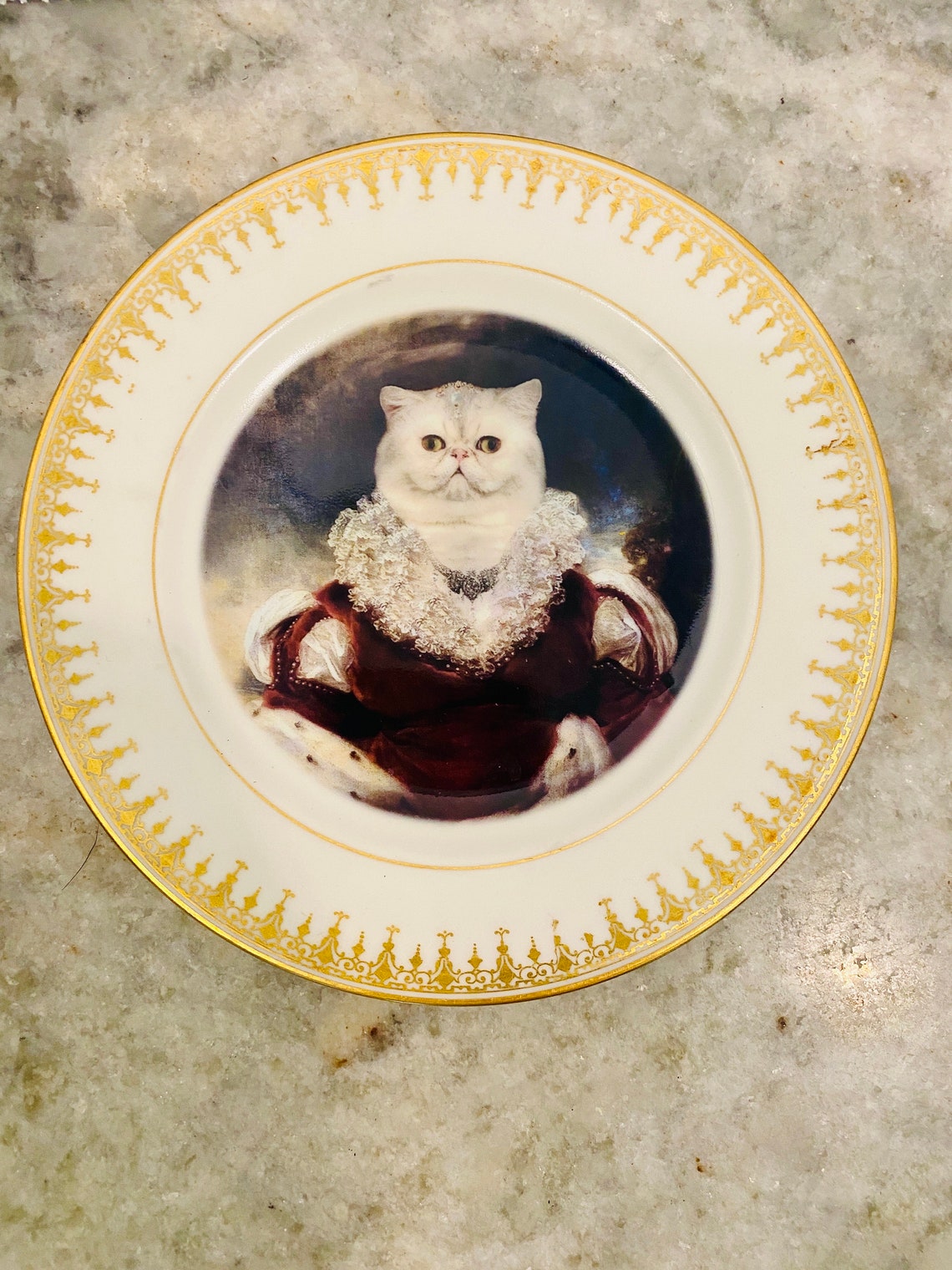 Limoges Cat Plate Artisan Angela Rossi Made in France Haviland - Etsy