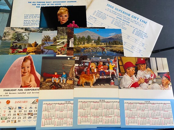 Vintage 1968 Calendar Salesman Sample 11 Color photos | Etsy