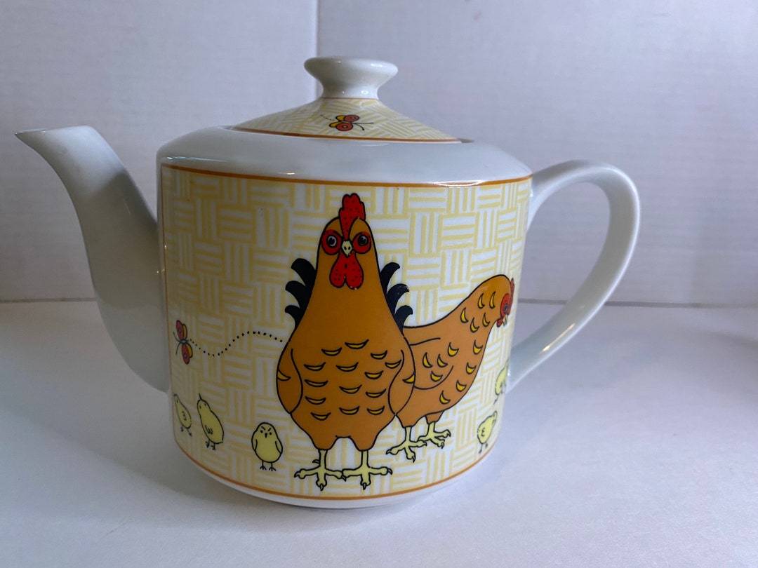 Vintage Japan Tea Pot by Cameron Rooster Chickens - Etsy