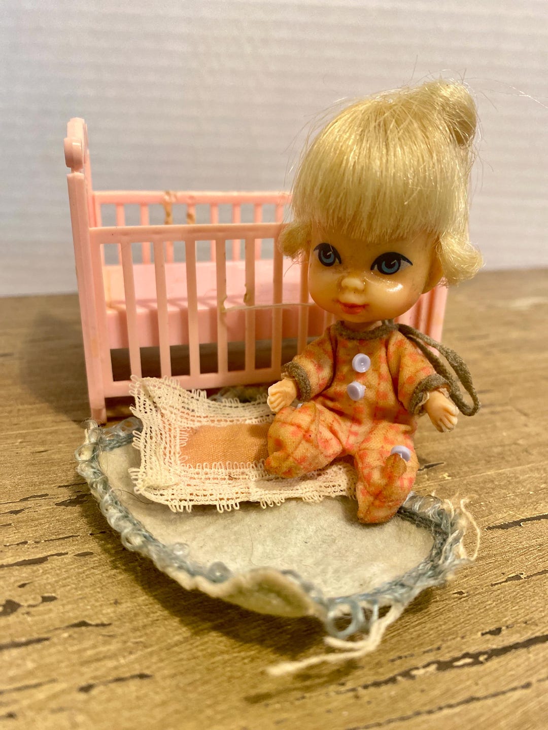 Vintage Little Kiddles Little Ditto Doll and Crib 1960s - Etsy