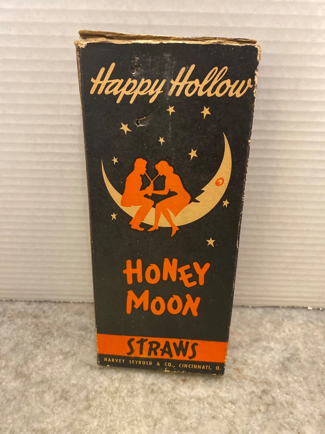 Vintage Halloween Straws, Crescent, Moon, Black and Orange New Old ...