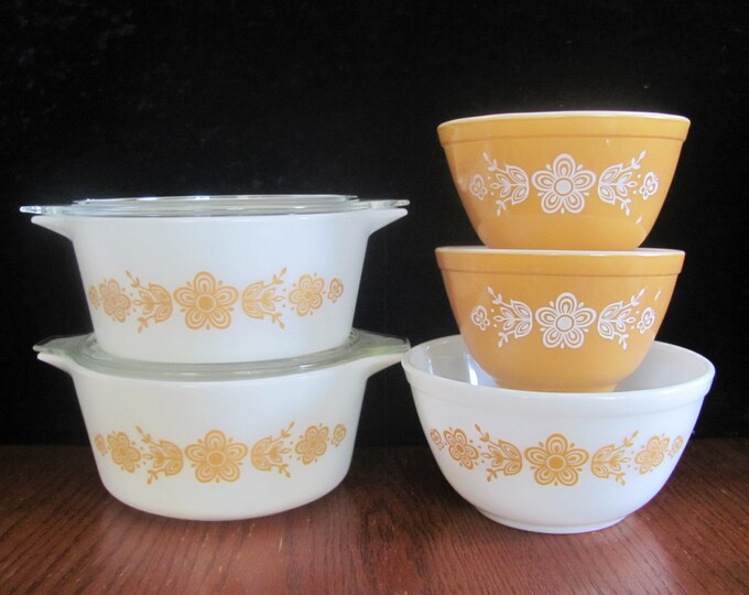Pyrex Butterfly Gold Collection Mixing Bowls, Casseroles - Etsy