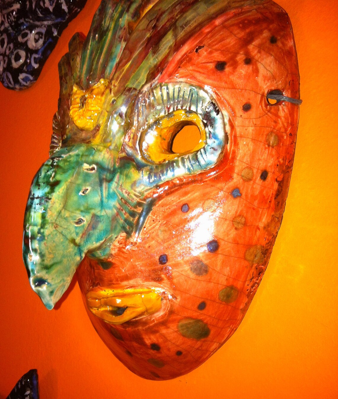 Mardi Gras Birdman Porcelain Raku Mask - Etsy