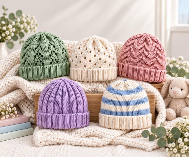 Cozy Baby Hat Knitting Patterns | Newborn to Toddler Beanie Designs ...