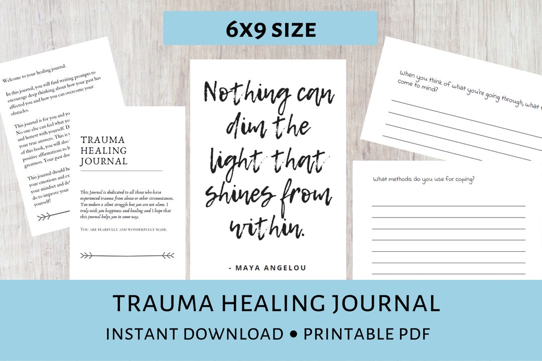 Trauma Healing Journal Pages Printable Instant Download - 6x9 - Mental ...