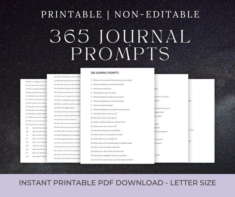 365 Journal Prompts | Daily Self-reflection (printable PDF) - Etsy