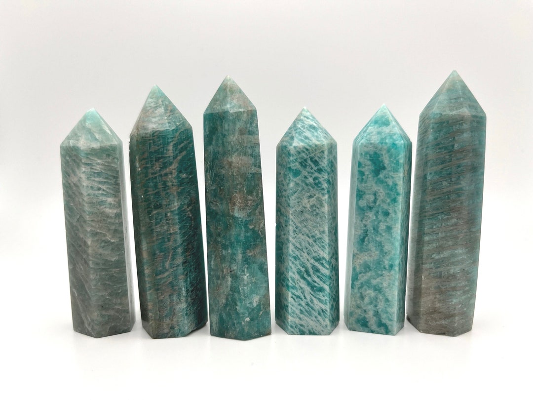 Set of 6 Amazonite Mini Towers Crystal Healing Polished Amazonite Tower ...